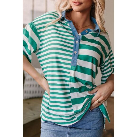 Everyday The Label | Tops | Everyday The Label Striped Collared Button ...